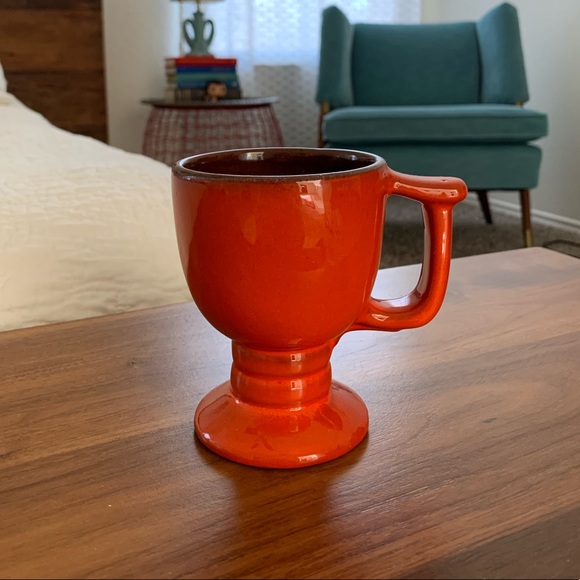 Frankoma | Accents | Frankoma Flame Red Orange Pedestal Mug | Poshmark